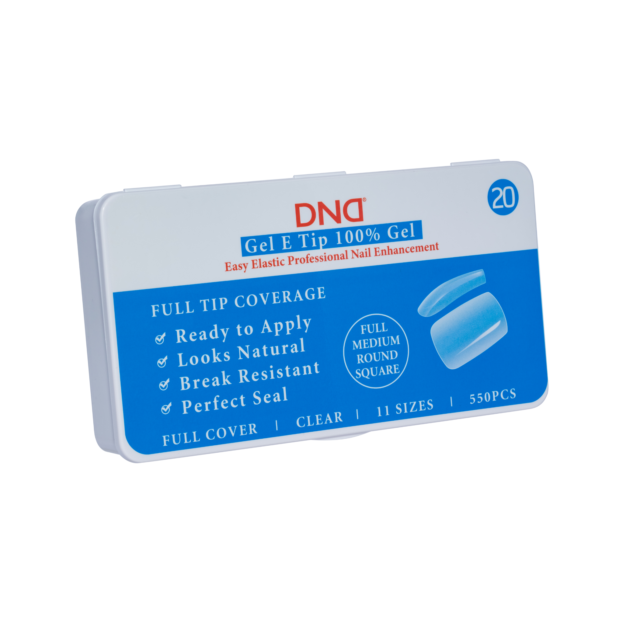 DND Gel E Tips - Full Medium Round Square #20